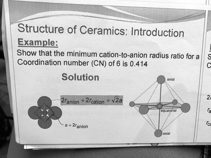 structure of ceramics introduction example show that the minimum cation to anion radius ratio ...