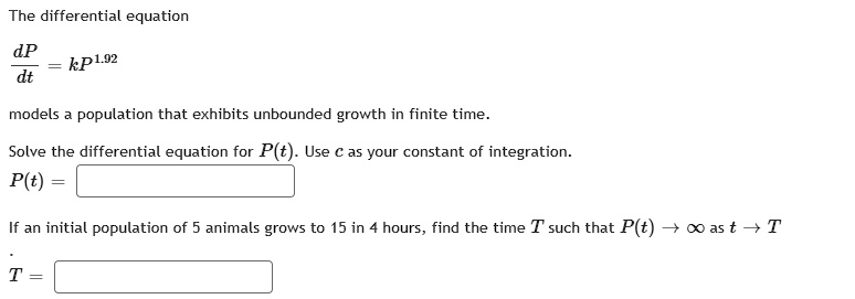 SOLVED:The differential equation dP models population that exhibits ...