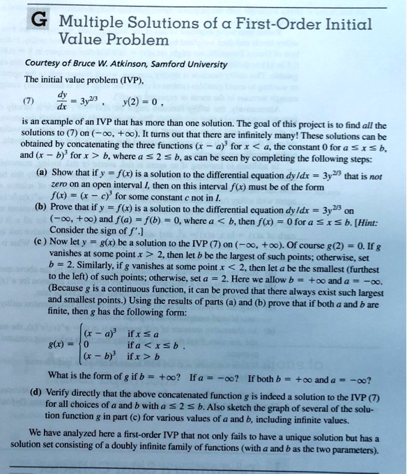 g multiple solutions of a first order initial value problem courtesy of ...