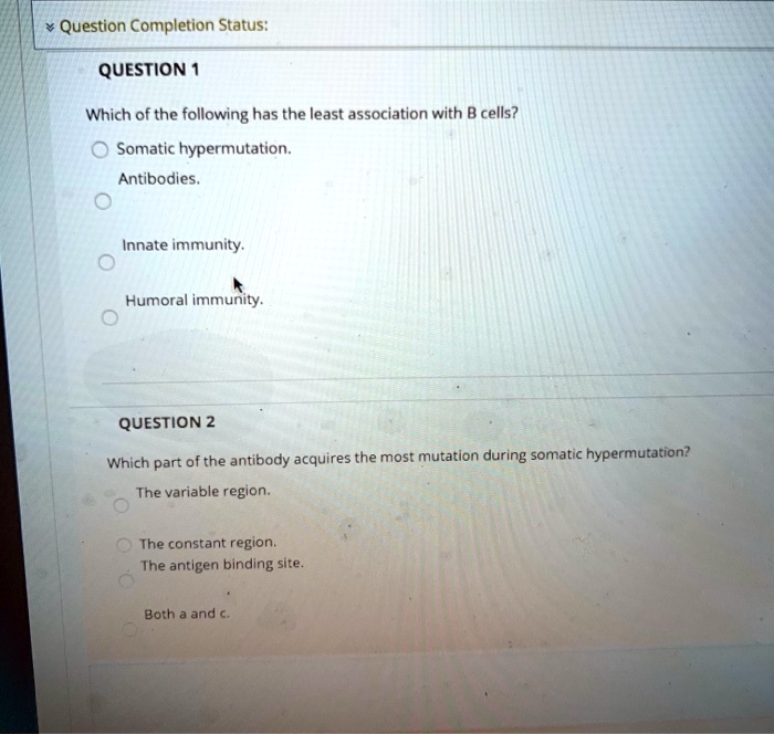 SOLVED: Question Completion Status: QUESTION 1 Which of the following has the least association ...