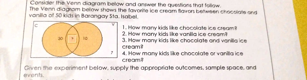 SOLVED: Consider the Venn diagram below and answer the questions that ...