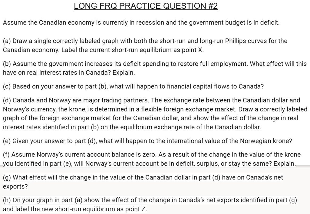 SOLVED LONG FRQ PRACTICE QUESTION 2 Assume The Canadian Economy Is solved-long-frq-practice-question-2-assume-the-canadian-economy-is