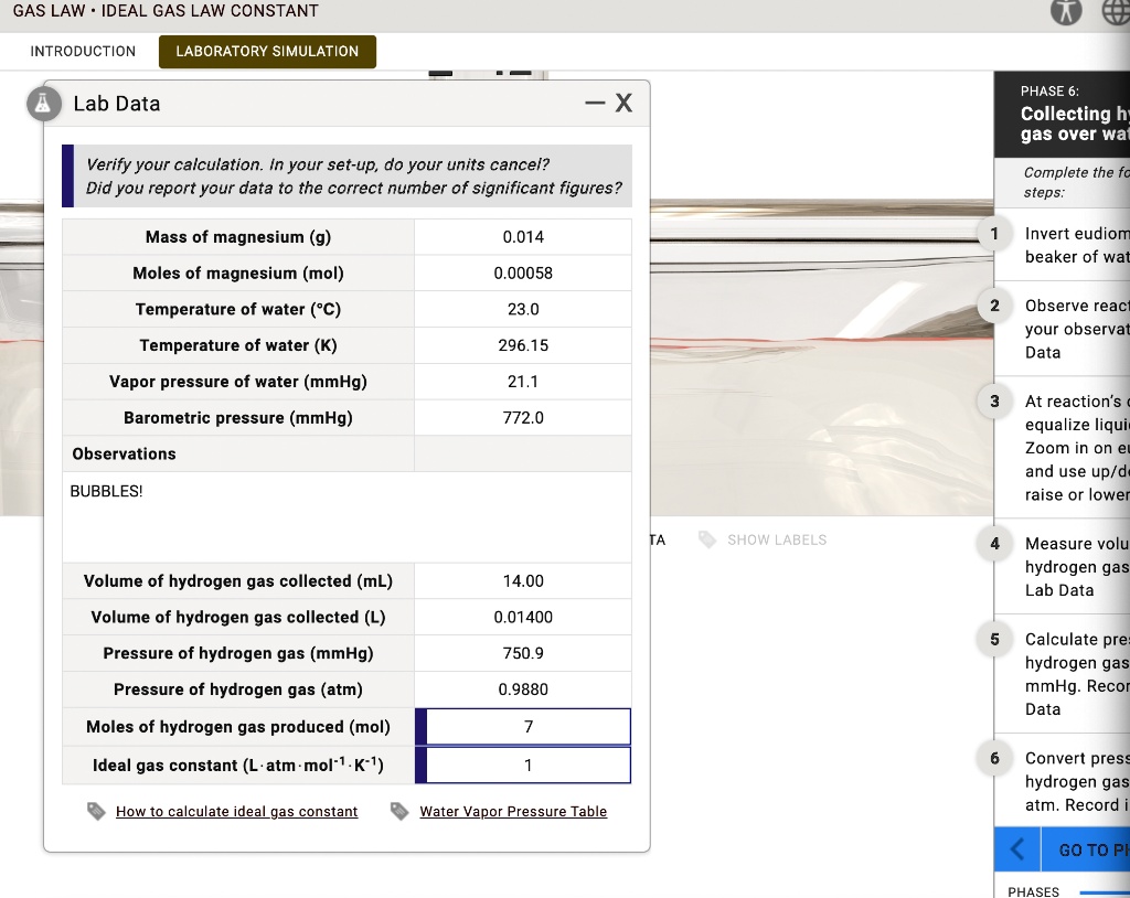 having issues finding the moles of hydrogen gas produced mol and ideal ...