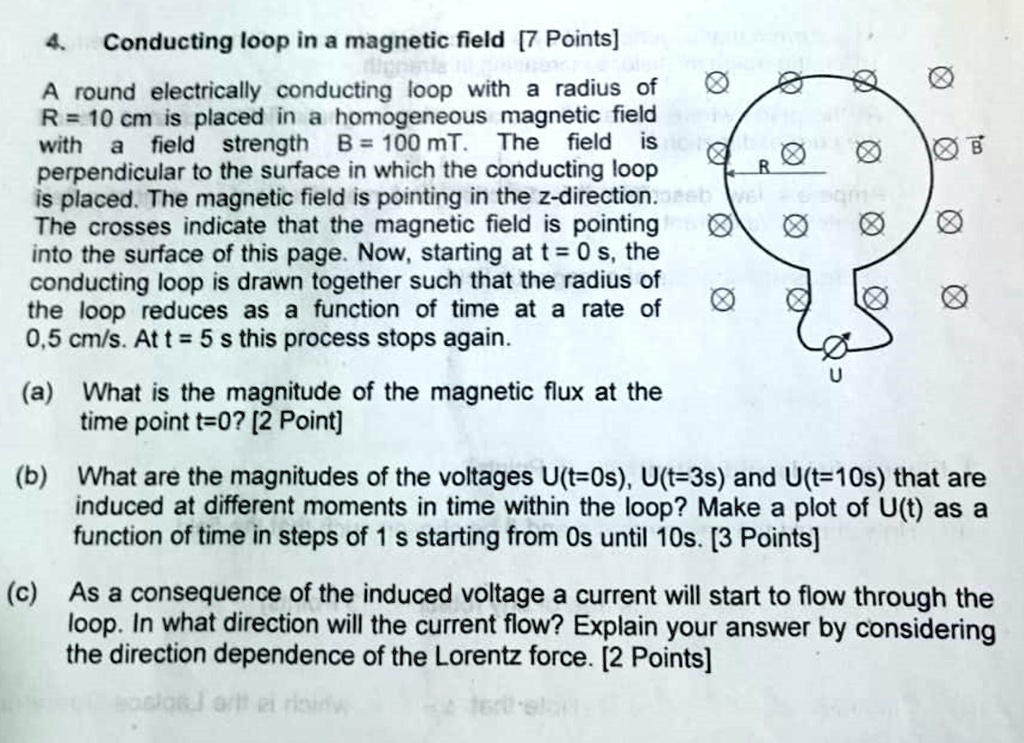 4 conducting loop in a magnetic field 7 points a round electrically conducting loop with a ...