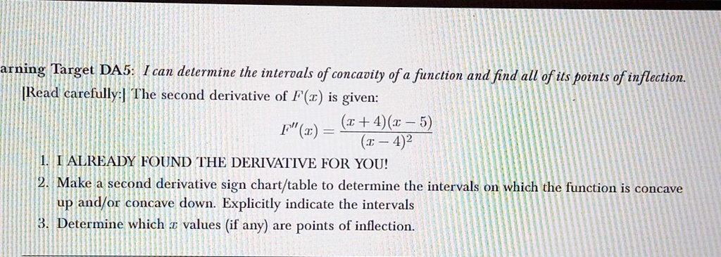 Learning Target DA5: I can determine the intervals of concavity of a ...