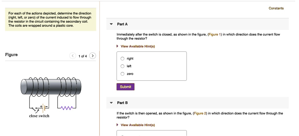 Constants For each of the actions depicted, determine the direction ...
