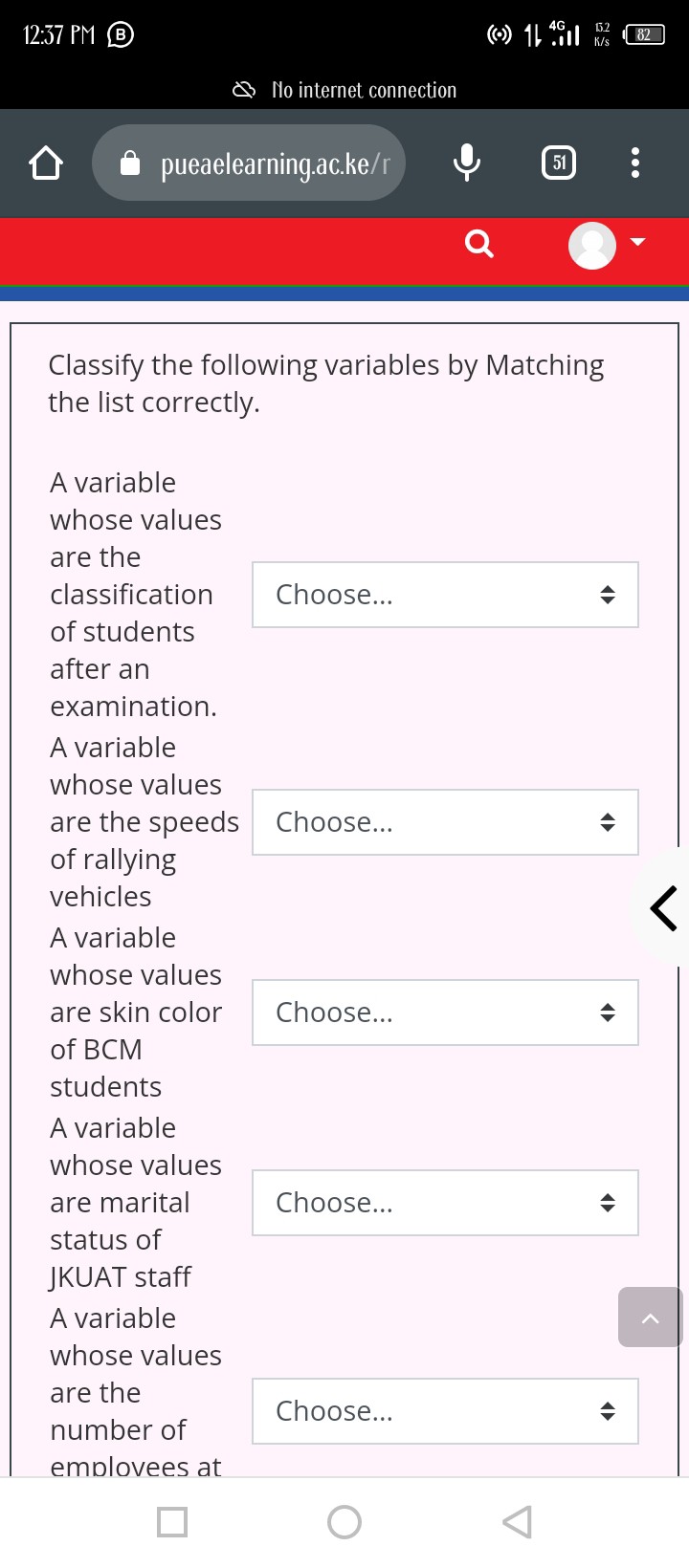 Solved Classify The Following Variables By Matching The List Correctly A Variable Whose Values 4784