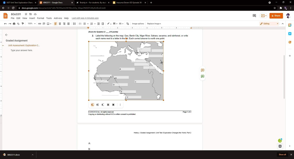 label the following on the map gao benin city niger river sahara ...