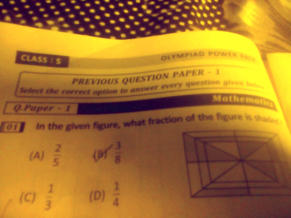SOLVED: 'in the given figure what fraction of the figure is shaded?'