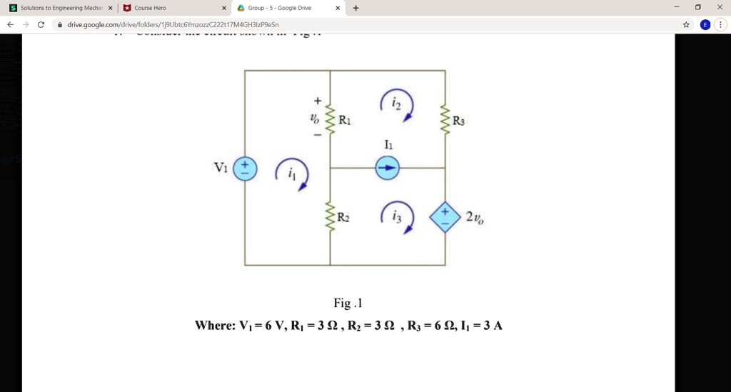 SOLVED: Consider the circuit shown in Fig. 1(a). Generate the mesh ...