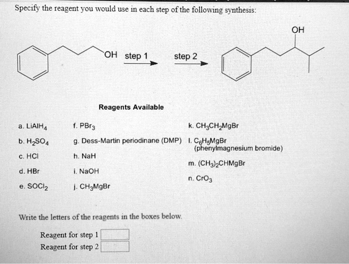 SOLVED: Specify the reagent you would use in each step of the following synthesis: OH OH step ...