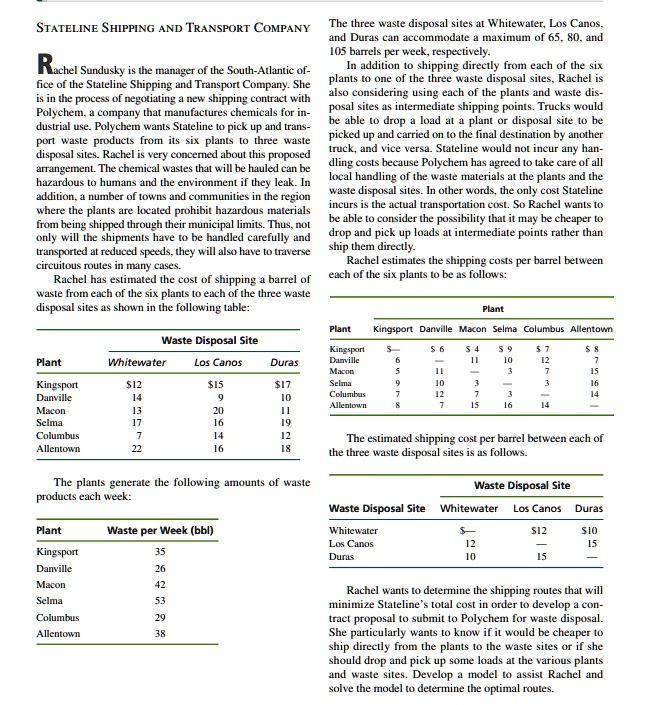 stateline shipping and transport company the three waste disposal sites ...