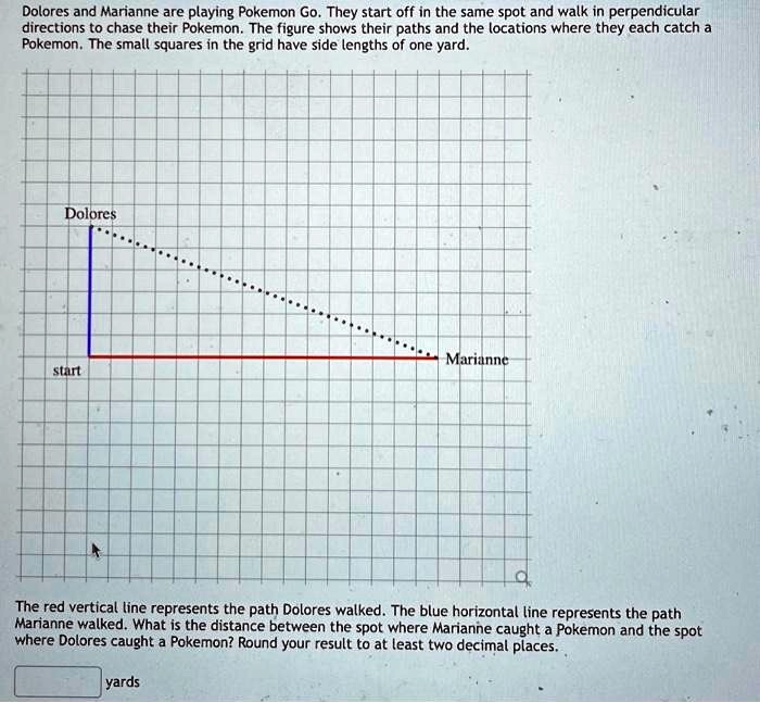 SOLVED: Dolores and Marianne are playing Pokemon Go. They start off in ...