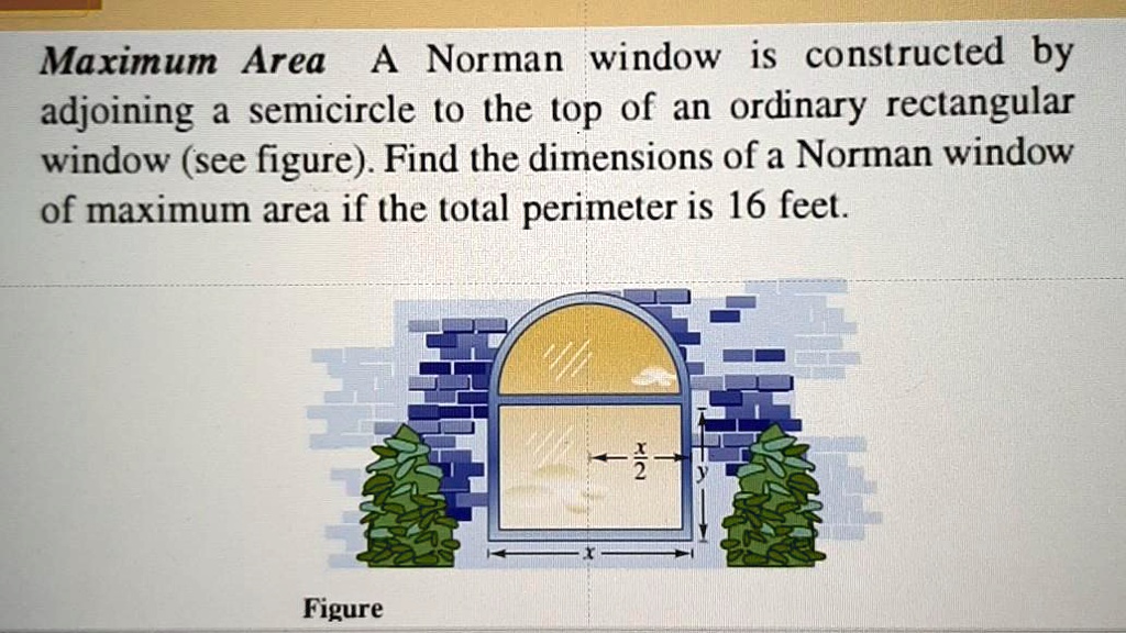 maximum area a norman window is constructed by adjoining a semicircle ...