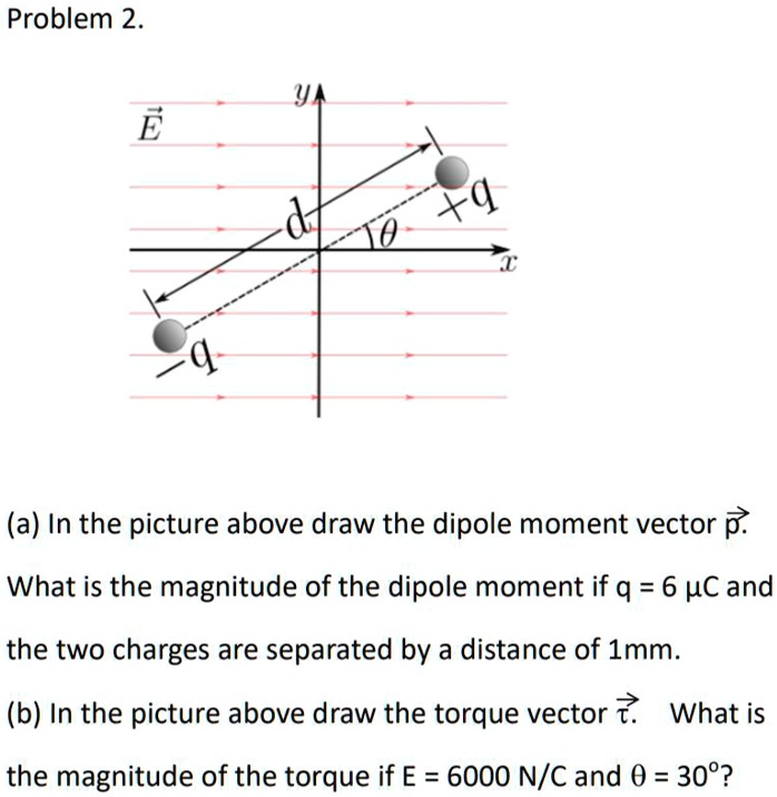 problem 2 a in the picture above draw the dipole moment vector p what ...