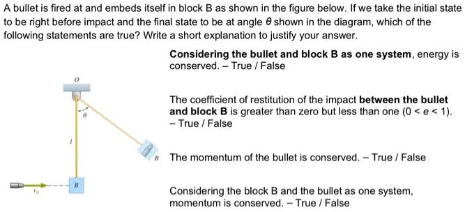 a bullet is fired at and embeds itself in block b as shown in the ...