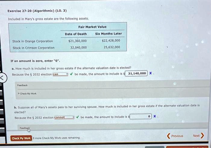 SOLVED: Exercise 27-20 (Algorithmic LO.3) Included in Mary's gross ...
