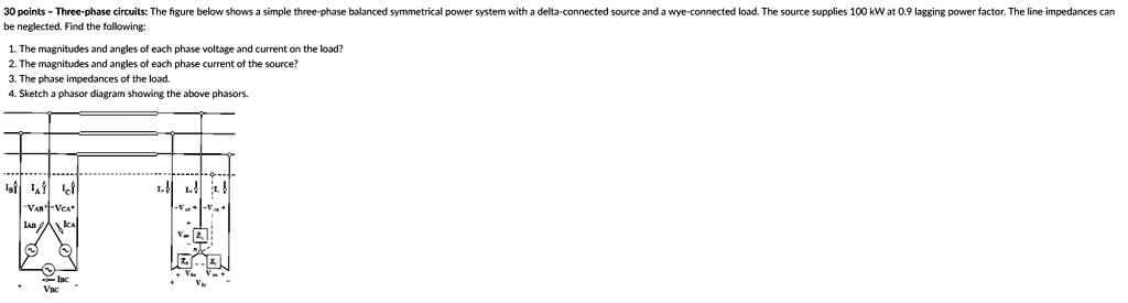 VIDEO solution: 30 points - Three-phase circuits: The figure below ...