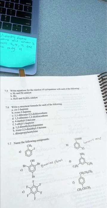 SOLVED: Texts: 7.5 Write equations for the reaction of H and Pd ...