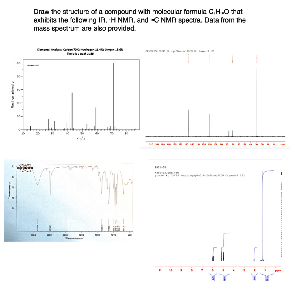 SOLVED: Draw the structure of a compound with molecular formula CsHO ...