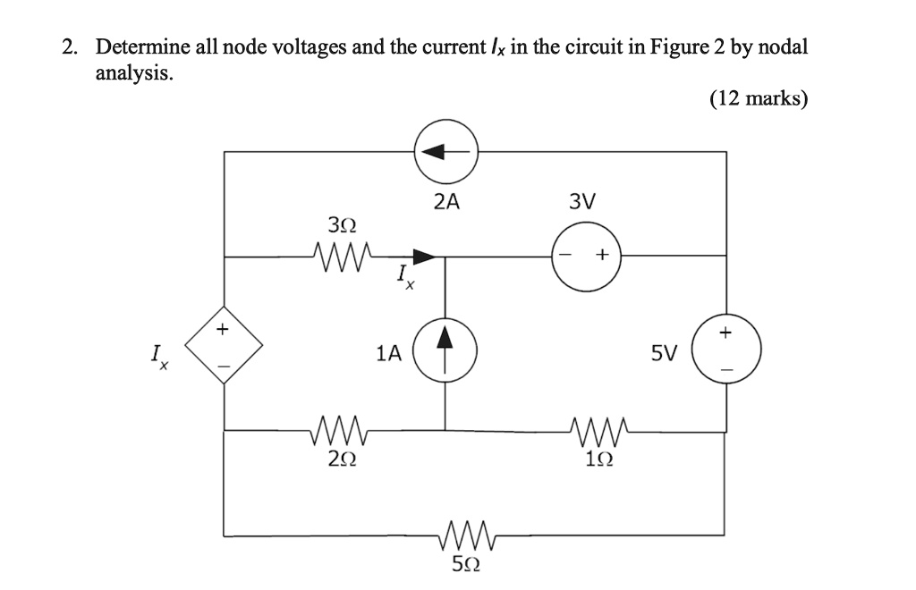 VIDEO solution: 2. Determine all node voltages and the current /x in ... VIDEO solution: 2. Determine all node voltages and the current /x in ...