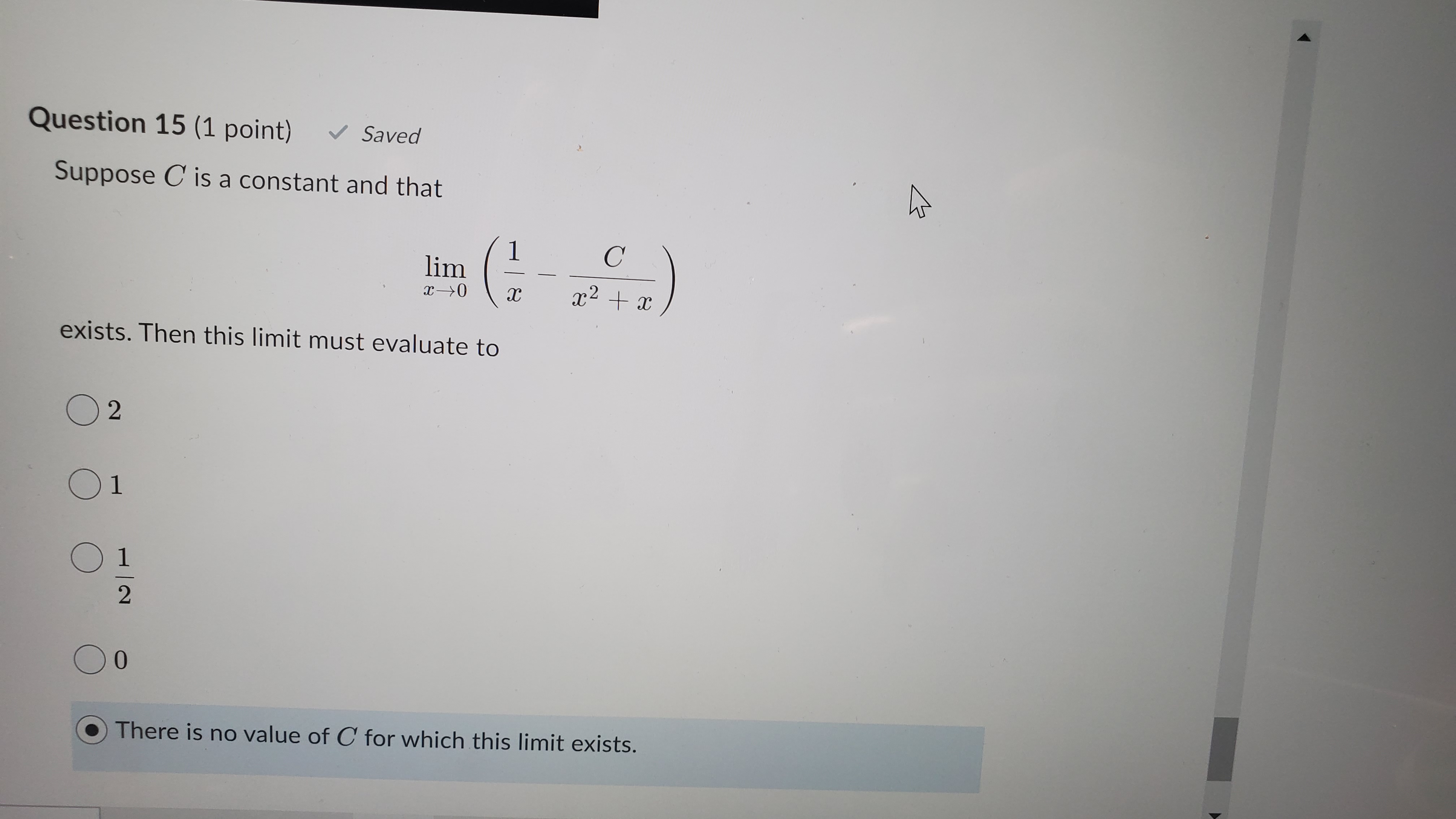 SOLVED Question 15 1 Point Saved Suppose C Is A Constant And That solved-question-15-1-point-saved-suppose-c-is-a-constant-and-that