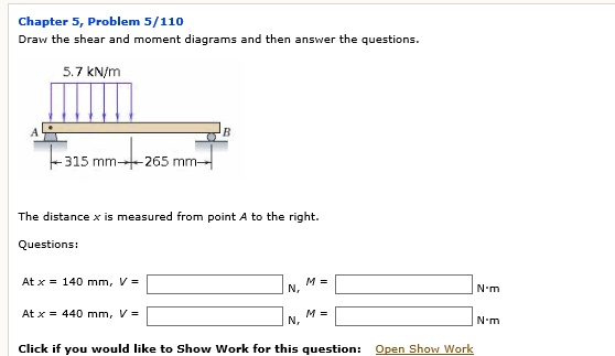 draw the shear and moment diagrams and then answer the questions ...