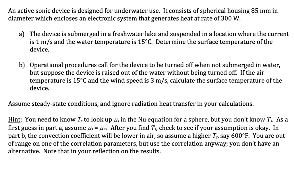 An active sonic device is designed for underwater use. It consists of ...