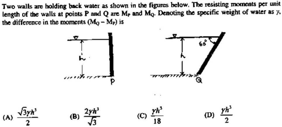 Two walls are holding back water as shown in the figures below. The ...