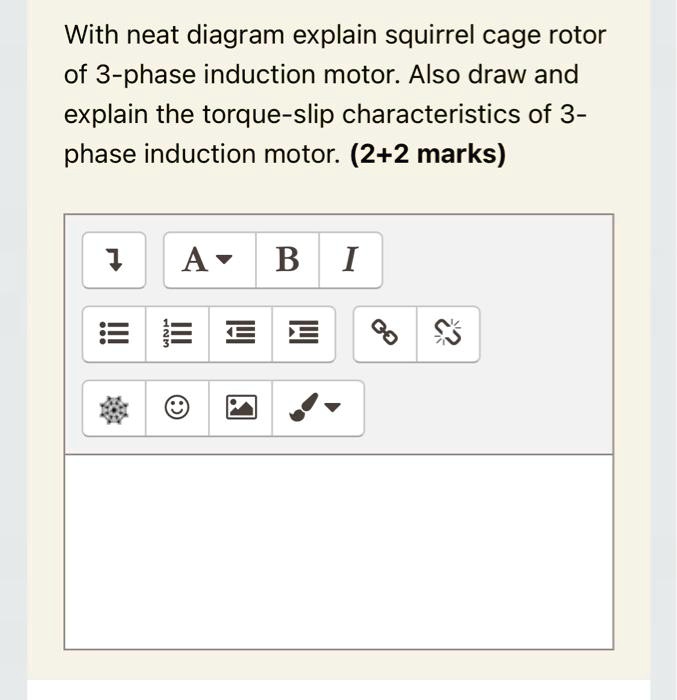 With a neat diagram, explain the squirrel cage rotor of a 3-phase ...