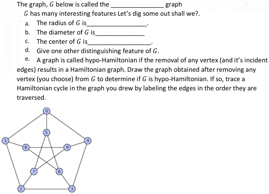 SOLVED: The graph, G below is called the graph G. It has many ...