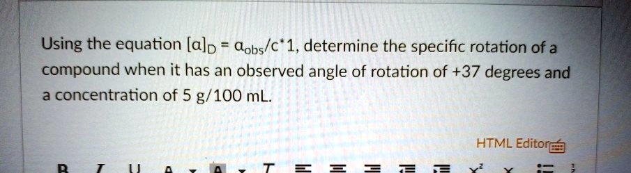 SOLVED: Using the equation [alo = @obs/c*1, determine the specific ...