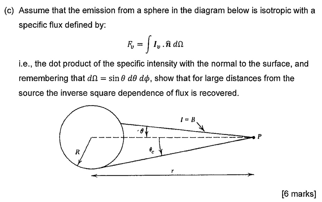 C assume that the emission from a sphere in the diagram...