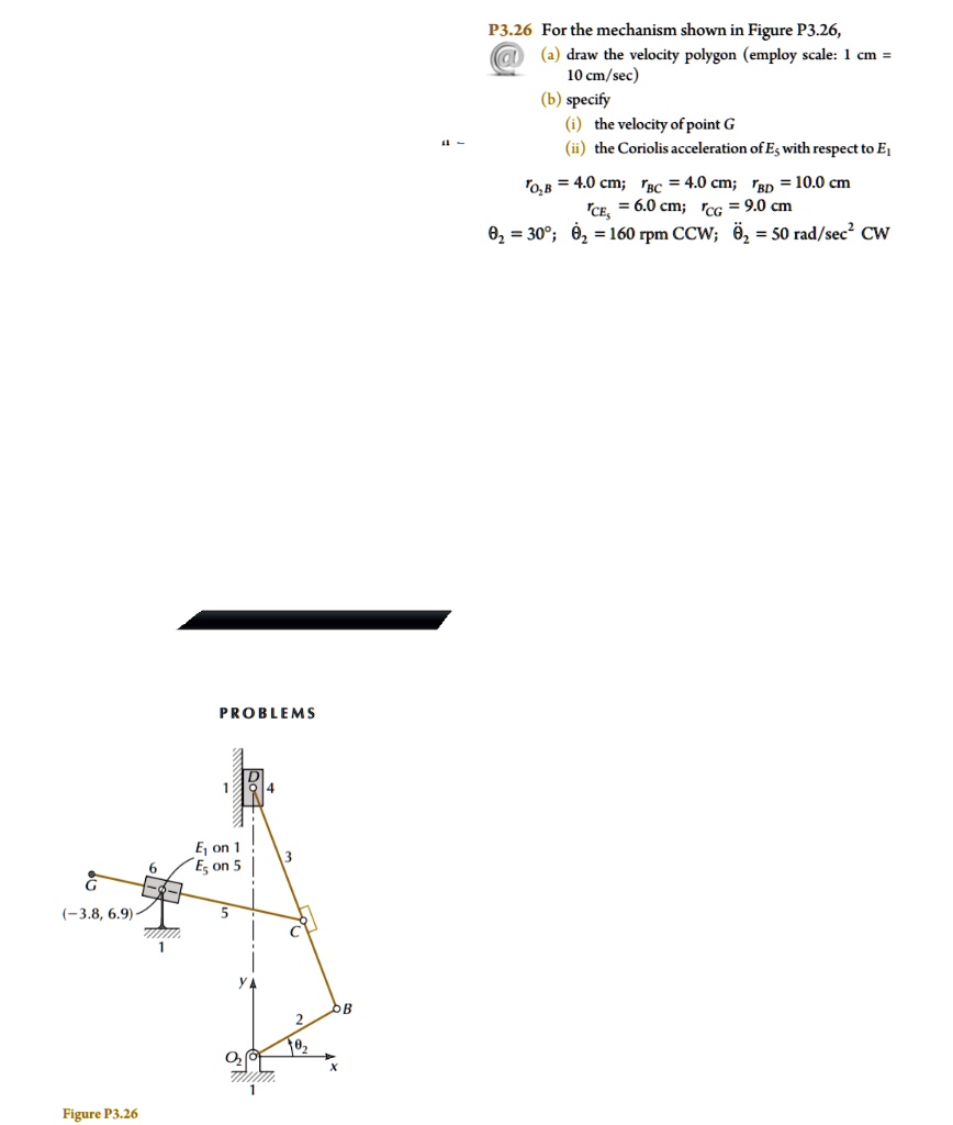 SOLVED: Please show your work. Thank you! P3.26 For the mechanism shown ...