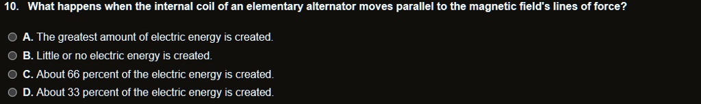 10. What happens when the internal coil of an elementary alternator ...