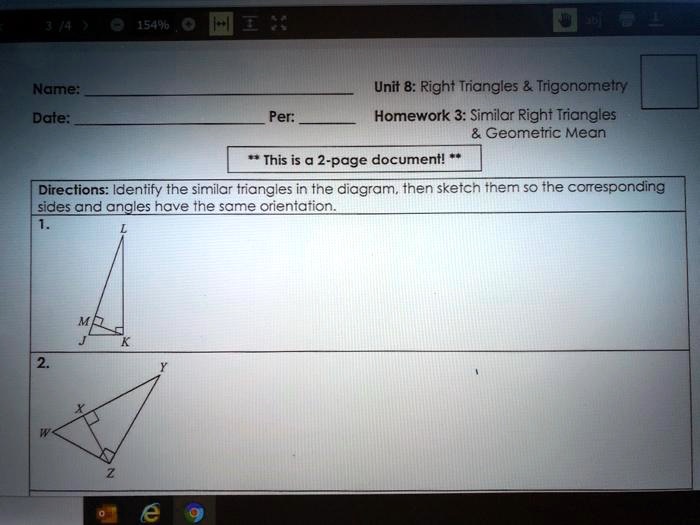 SOLVED: Name: Unit 8: Right Triangles Trigonometry Per: Homework 3 ... SOLVED: Name: Unit 8: Right Triangles Trigonometry Per: Homework 3 ...