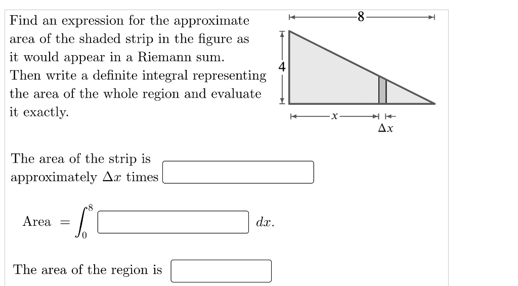 Find an expression for the approximate area of the shaded...