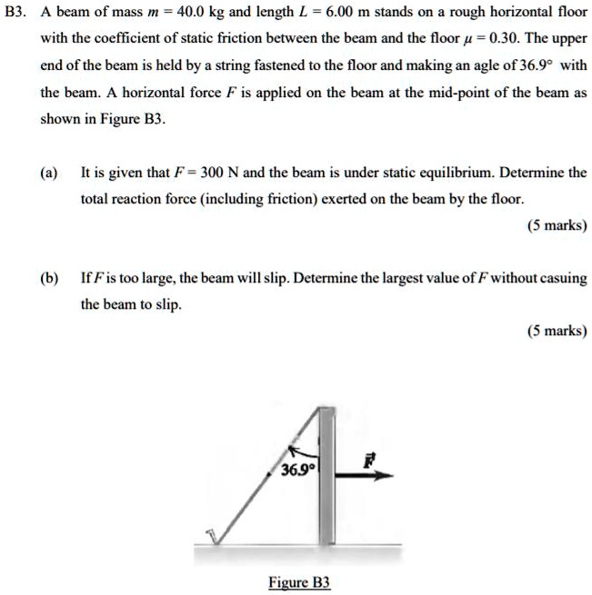 Solved B3 A Bcam Of Mass M 40 0 Kg And Length L 6 00 M Stands On