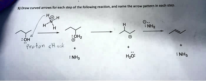 3) Draw curved arrows for each step of the following reaction, and name ...