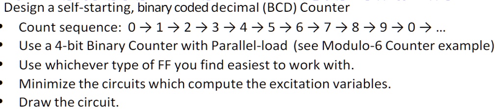 Solved Design A Self Starting Binary Coded Decimal Bcd Counter Count Sequence 0 1 2