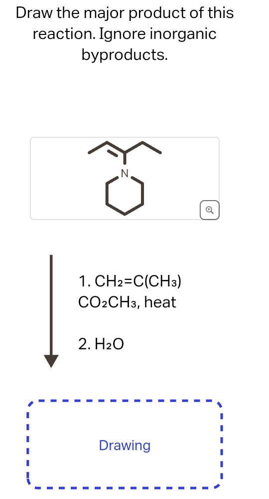Draw the major product of this reaction. Ignore inorganic byproducts. N ...