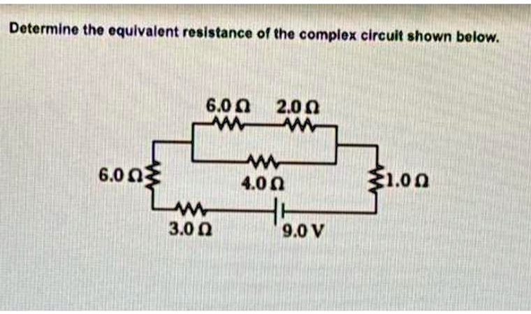 Determine the equivalent resistance of the complex circuit shown below ...