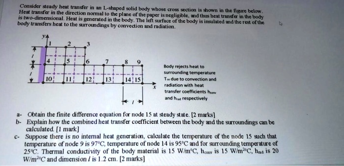 Consider steady heat transfer in an L-shaped solid body whose cross ...
