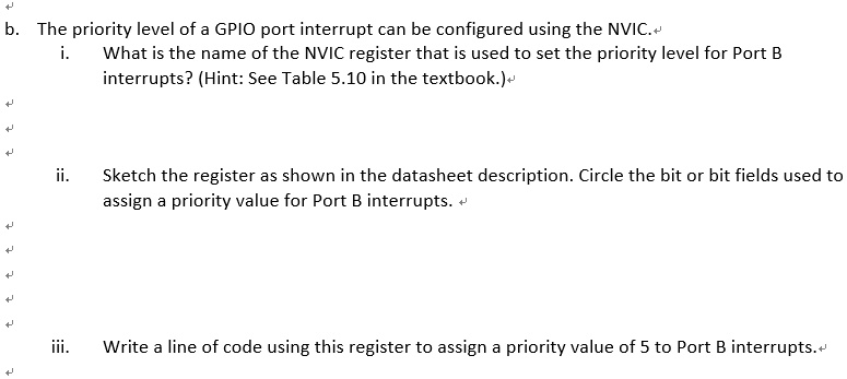 B The Priority Level Of A Gpio Port Interrupt Can Be Configured Using 0978