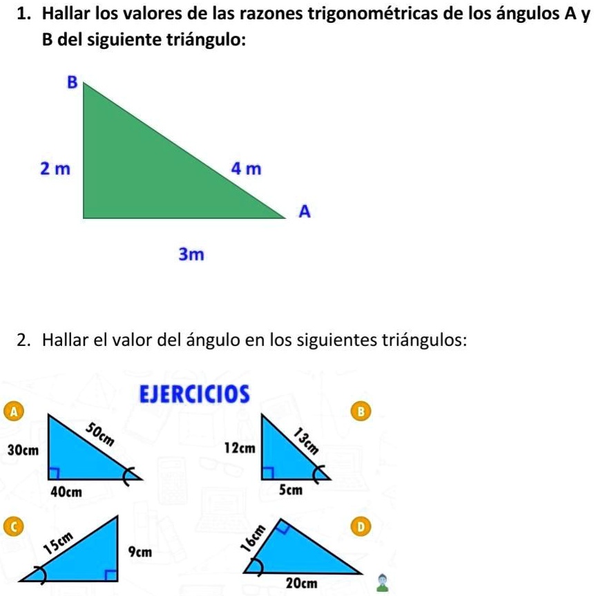 necesito ayuda por favor 1 hallar los valores de las razones ...