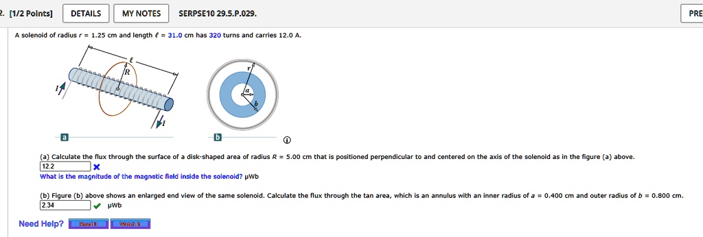 [GET ANSWER] a solenoid of radius r 125 cm and length l 310 cm has 320 ...