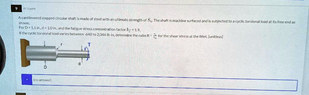 SOLVED: Cantilevered stepped circular shaft made of steel with an ...