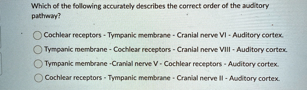 Which of the following accurately describes the correct order of the ...