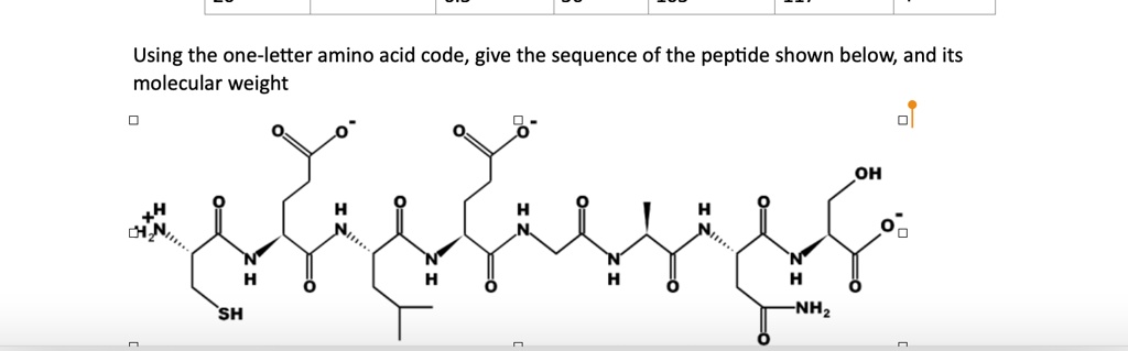 Using the one-letter amino acid code, give the sequence of the peptide ...