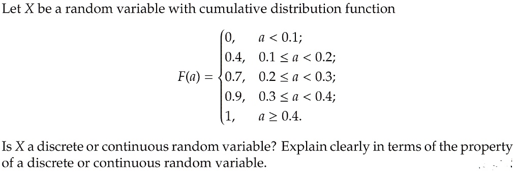 Let Xbe A Random Variable With Cumulative Distributio Solvedlib 6267